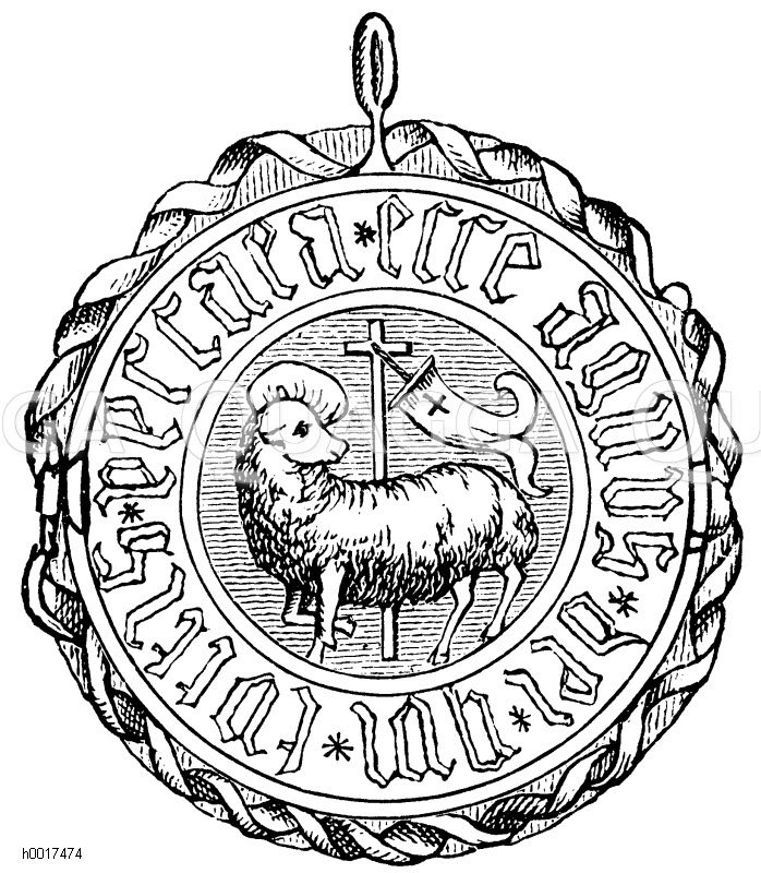 Lamm Gottes Clipart Lamm Gottes Symbol. Trendiges Flaches Vektor Lamm