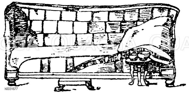 Römische Lagerstätte (lectus cubicularis) in Sofaform (Ménard et ...