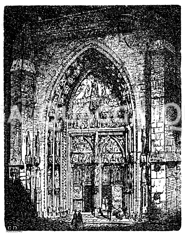 Lorenzkirche zu Nürnberg: Portal. Gotischer Baustil.