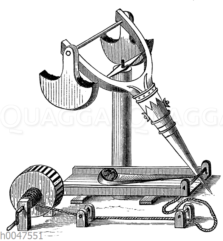 Geladene Feldschleuder-Balliste.