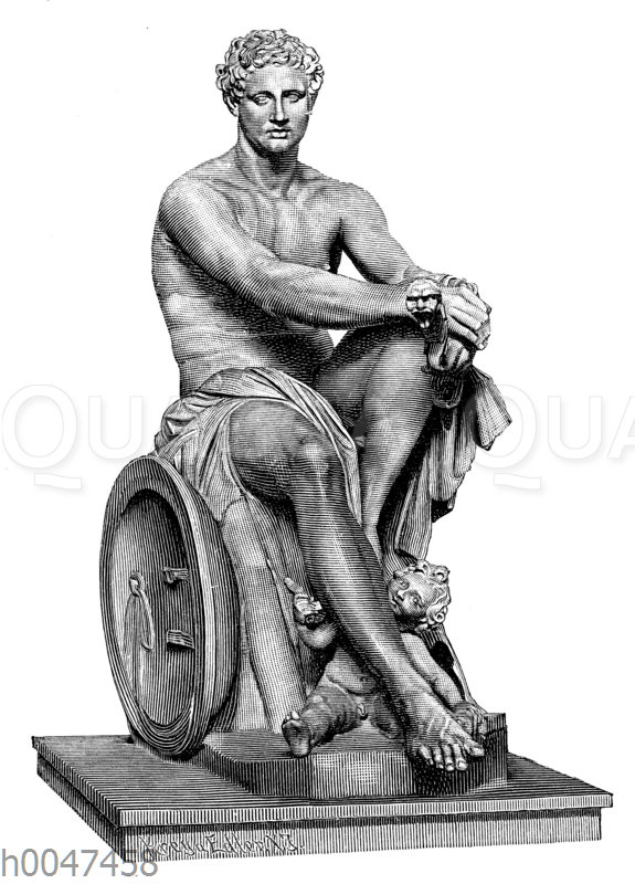 Ares, Marmorstatue in der Villa Ludovisi zu Rom - Quagga Illustrations