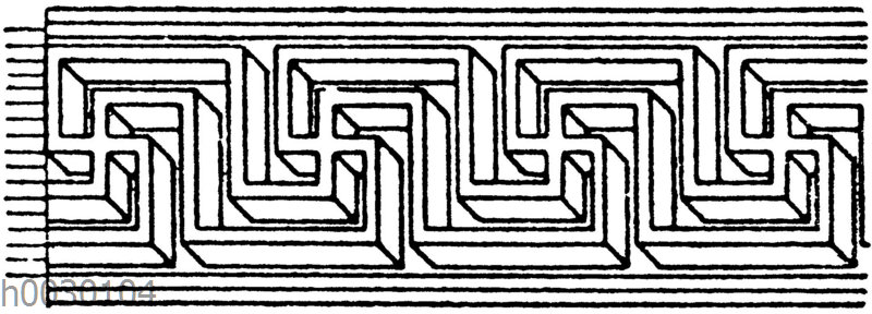 Mäander: Parallelperspektivisches Mäanderschema von einem römischen ...
