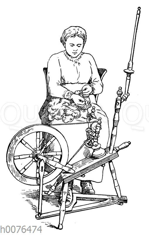 Frau am Spinnrad